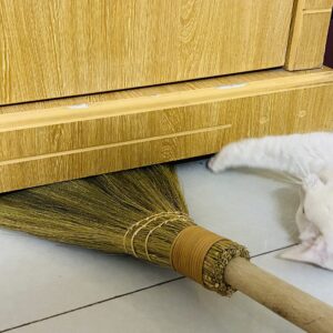 TTS For Home Handmade Whisk Sweeping Broom -Vietnamese Soft Straw Broom for Cleaning - Broom Decorative 9.45" Width,52.37" Length