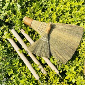 TTS For Home Handmade Whisk Sweeping Broom -Vietnamese Soft Straw Broom for Cleaning - Broom Decorative 9.45" Width,52.37" Length