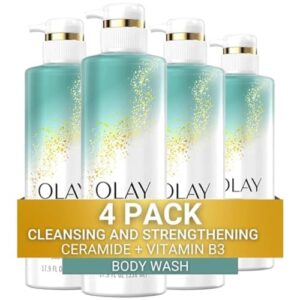 olay cleansing & strengthening women's body wash with ceramide and vitamin b3 complex 20 fl oz (pack of 4)