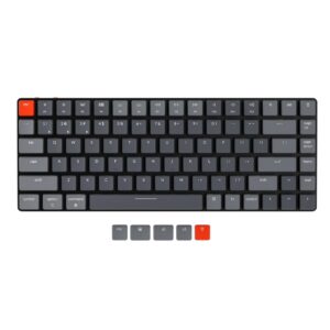 keychron k3 ultra-slim wireless mechanical keyboard version 2, hot-swappable 75% layout compact 84 keys bluetooth rgb backlight low profile optical brown switch for mac windows