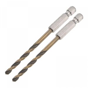 uxcell 2 pcs high speed steel hex shank twist drill bit, 4mm drilling dia with 1/4 inch hex shank 95mm length