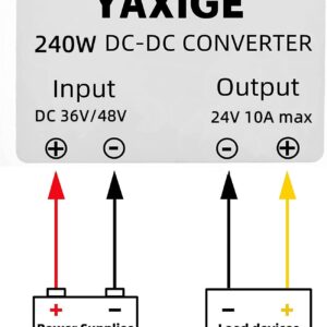 DC 36V/48V Step Down to 24V 10A 240W Voltage Regulator Buck Converter Golf Cart Reducer Power Converter Waterproof Module Transformer