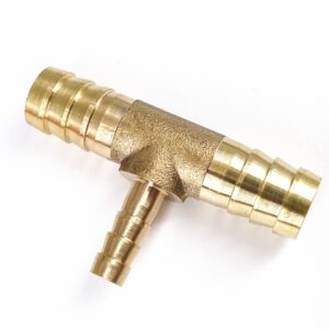 4 6 8 10 12 14 16 19mm hose barb od brass reducer pipe fitting tee 3 way splitter connector 8-10-8mm