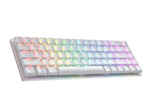 ranked g65 guardian 65% | full aluminum frame | ultra slim hot swappable mechanical gaming keyboard | 68 keys multi color rgb led backlit for pc/mac gamer (white, gateron low profile blue)