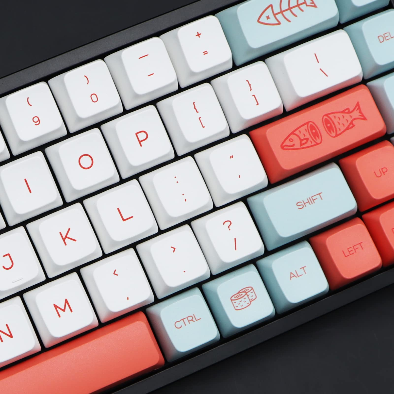 MOLGRIA Salmon MDA Keycaps, 135 Set Custom Keycaps Salmon for Gaming Keyboard, PBT MDA Dye Sublimation Keycaps with Keycap Puller for Gateron Kailh Cherry MX 104/87/74/61 60 Keyboard