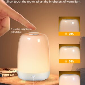 Night Light for Kids, Baby Night Light with Touch Control & Dimmable Warm Light, 5 Colors Changing Nursery Night Light, USB Rechargeable Bedside Lamp for Breastfeeding Toddlers Boys Girls Bedroom