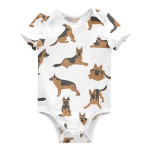 vvfelixl baby bodysuits german shepherd dogs short sleeve cotton baby suits for boys girls 0-3 months