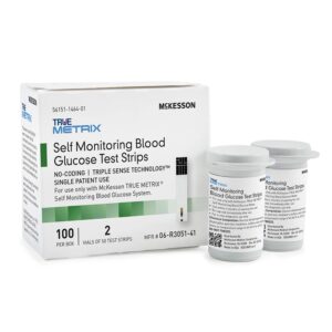 mckesson true metrix self-monitoring blood glucose test strips - supplies for diabetes self monitor systems, 100 strips, 1 pack