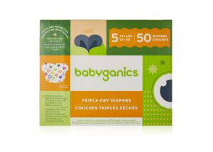 babyganics diapers, size 5, 50 ct, ultra absorbent diapers