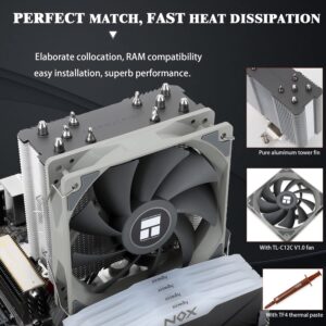 Thermalright Assassin King 120 SE CPU Air Cooler, 5 Heatpipes, TL-C12C PWM Fan, for AMD AM4/Intel LGA1700/1150/1151/1200/AM5