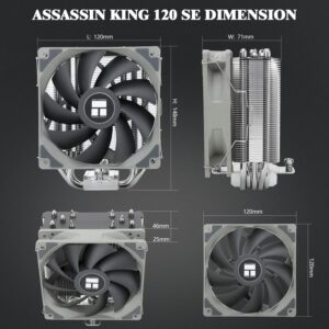 Thermalright Assassin King 120 SE CPU Air Cooler, 5 Heatpipes, TL-C12C PWM Fan, for AMD AM4/Intel LGA1700/1150/1151/1200/AM5