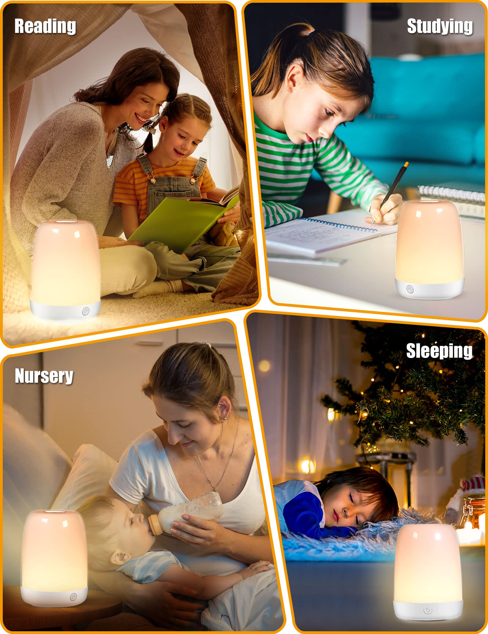 Night Light for Kids, Baby Night Light with Touch Control & Dimmable Warm Light, 5 Colors Changing Nursery Night Light, USB Rechargeable Bedside Lamp for Breastfeeding Toddlers Boys Girls Bedroom