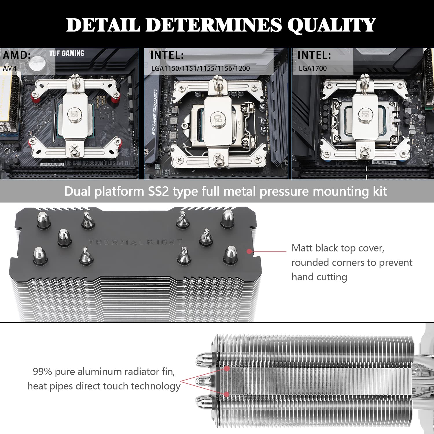 Thermalright Assassin King 120 SE CPU Air Cooler, 5 Heatpipes, TL-C12C PWM Fan, for AMD AM4/Intel LGA1700/1150/1151/1200/AM5