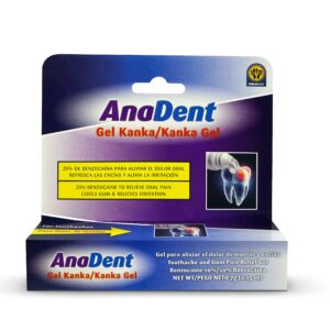 Anadent Toothache Gel, 20% Benzocaine Oral Gel for Instant Pain Relief, Oral and Toothache Medicine for Severe Pain, Fast Acting Relief of Cavity and Canker Sores, 0.25oz