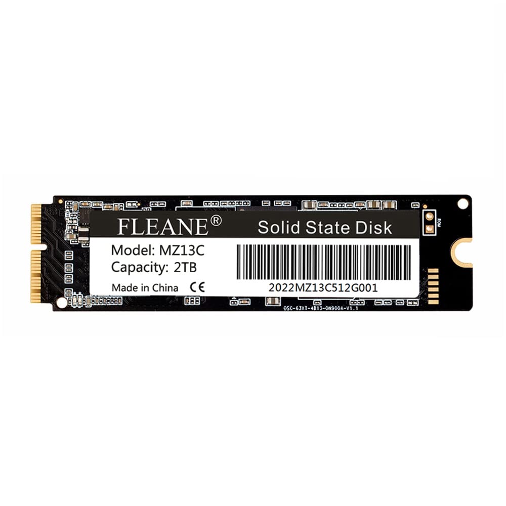 FLEANE MZ13C 2TB PCIe3.0x4 NVMe SSD for MacBook Pro A1398 A1502 (2013-2015), MacBook Air A1465 A1466 (2013-2017), iMac A1419 A1418 (2013-2019), Mac Pro(Late 2013)