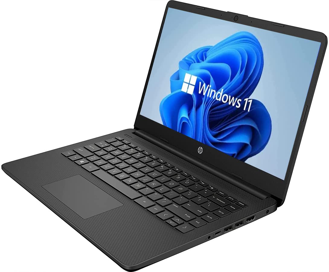 HP Newest 14" Flagship Laptop, Windows 11 OS, AMD Dual-Core Processor Up to 2.60 GHz, 4GB RAM, 128GB SSD, Webcam,