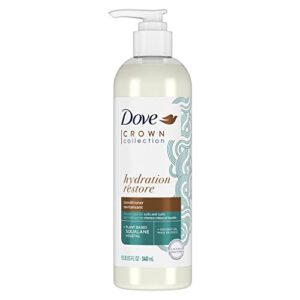 dove crown collection holistic hair care for coils and curls hydration restore paraben-free conditioner 11.5 oz