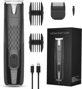 extra body care electric body shaver | waterproof | body trimmer | with universal usb charging blacklight, beard trimmer body groomer waterproof with led light