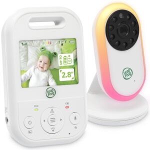 leapfrog lf2423 video baby monitor, 2.8” screen baby video monitor with camera, 2-way audio, 1000ft range, night vision, soothing lullabiestemperature sensor, secure transmission no wifi