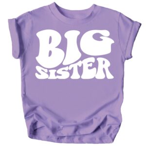 olive loves apple big sister retro wavy matching sibling shirts purple shirt 3t