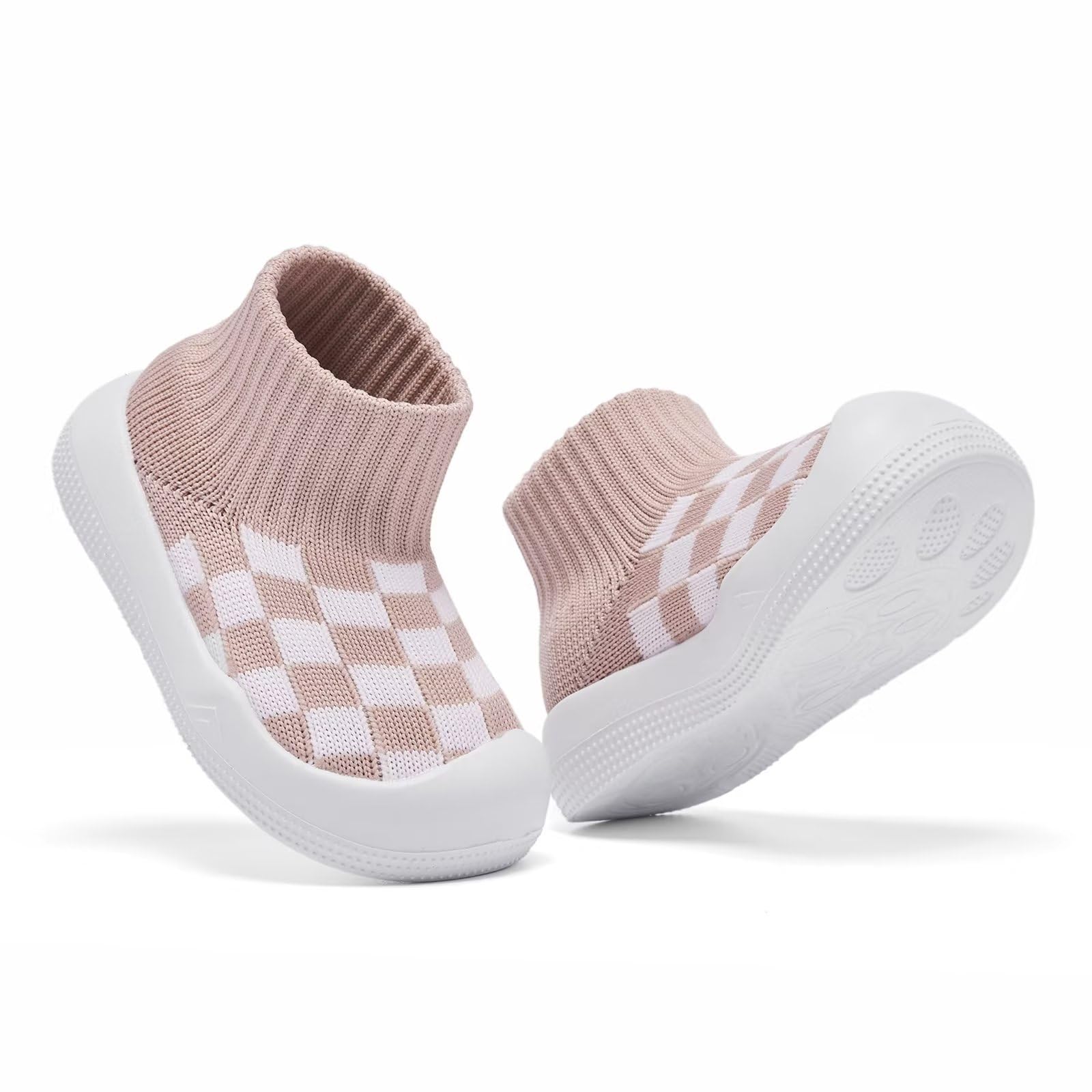 Baby Boy Girl Non-Skid Indoor Infant Walking Shoes Breathable Warm Elastic Sock Shoes with Memory Sole Protect Toes Outdoor Sneakers