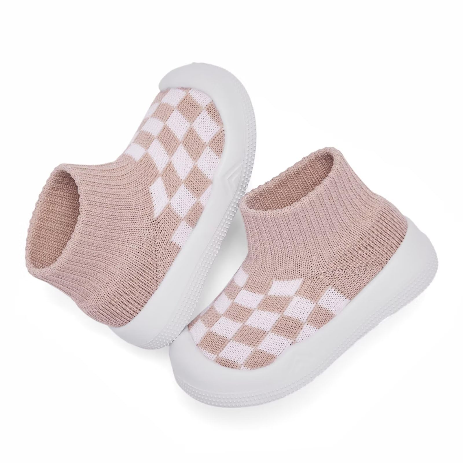 Baby Boy Girl Non-Skid Indoor Infant Walking Shoes Breathable Warm Elastic Sock Shoes with Memory Sole Protect Toes Outdoor Sneakers