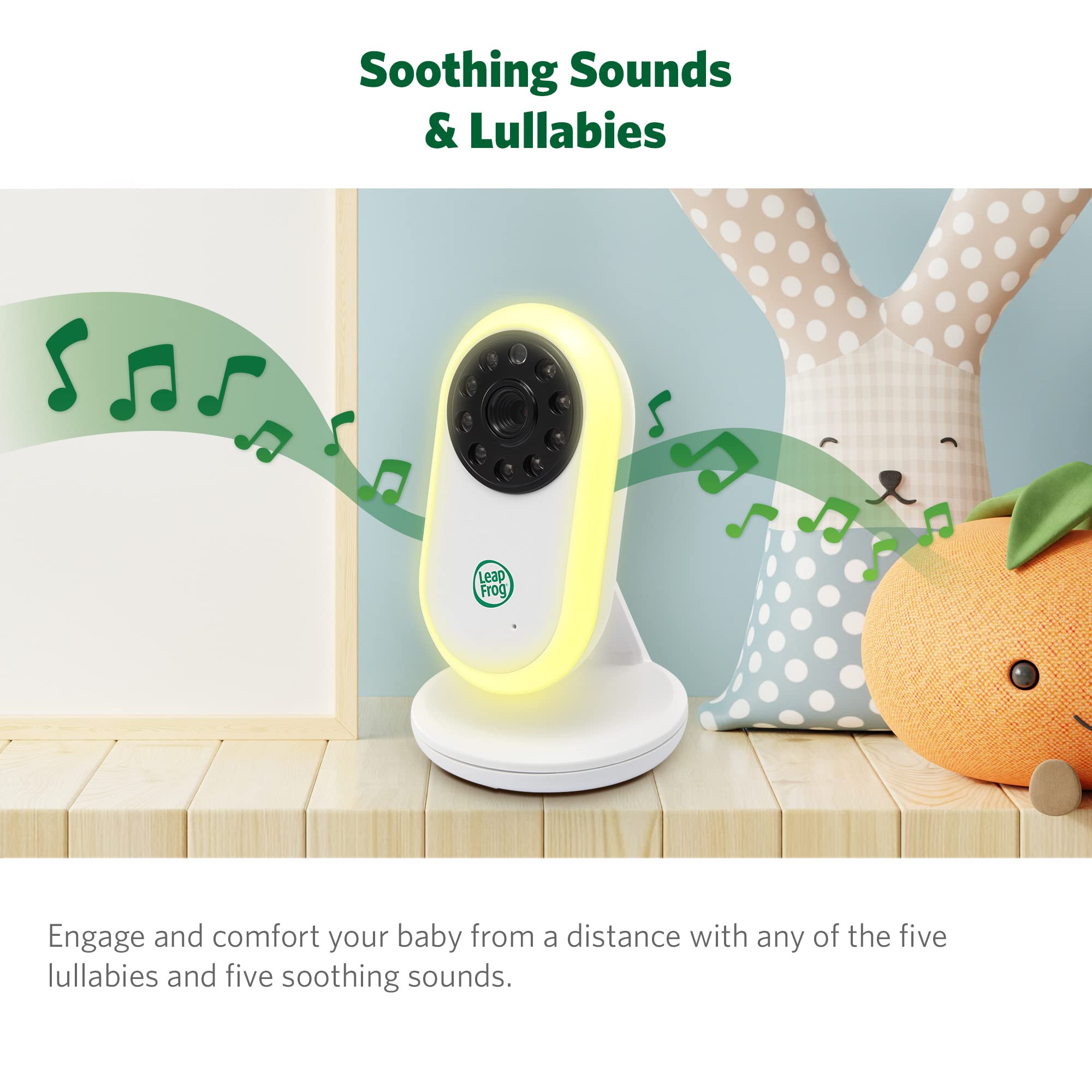 LeapFrog LF2423 Video Baby Monitor, 2.8” Screen Baby Video Monitor with Camera, 2-Way Audio, 1000ft Range, Night Vision, Soothing LullabiesTemperature Sensor, Secure Transmission No WiFi