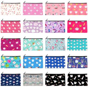 20 pieces dental cosmetic bag teeth makeup bags nurse gift bag dental assistant accessories travel cute makeup bag nurse pouch organizer for dentist women nurses day graduation birthday