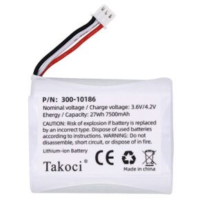 takoci replacement battery 300-10186 for adt command smart security panel 7500mah 3.6v 27wh