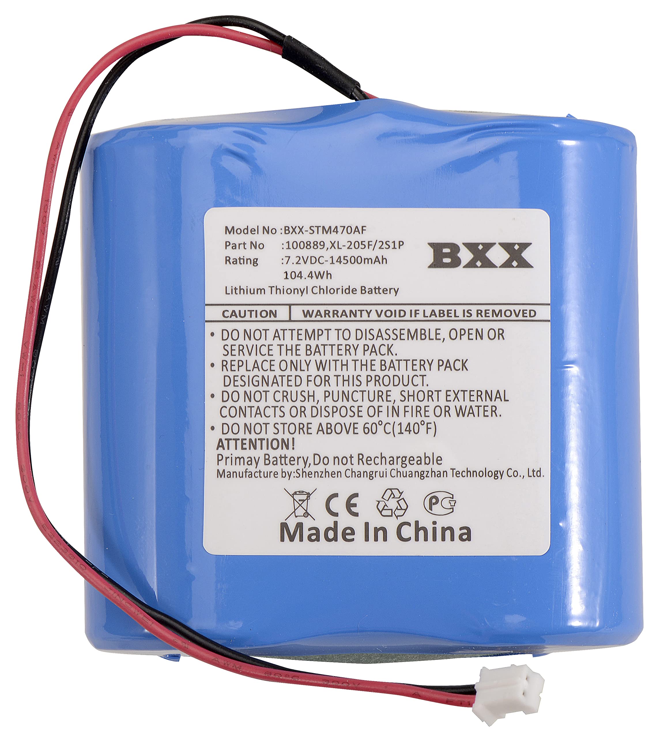 BXX Replacement Battery for Seametrics 100889, XL-205F/2S1P, AG2000 Flowmeter, iMag4700 Flowmeter 14500mAh 7.2V