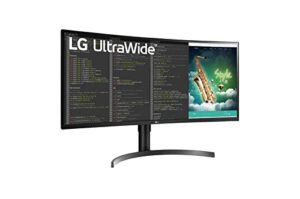 lg 35” 35bn75cn-b va hdr qhd ultrawide™ curved monitor (3440x1440) with 100hz refresh rate, 5ms(gtg), usb type-c™, amd freesync™, dynamic action sync, black stabilizer, maxxaudio® & ergonomic design