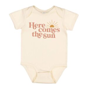 here comes the sun baby infant one piece bodysuit newborn natural