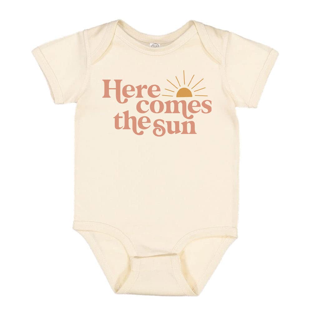 Here Comes The Sun Baby Infant One Piece Bodysuit Newborn Natural