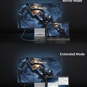 Silkland USB C to DisplayPort 1.4 Adapter 0.66FT [8K@60Hz, 4K@144Hz 120Hz, 2K@240Hz], 5K Type C to DP 1.4 HDR, Thunderbolt 4/3 to Display Port Adapter Compatible with MacBook Pro, Reverb G2, Dell XPS