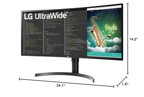 LG 35” 35BN75CN-B VA HDR QHD UltraWide™ Curved Monitor (3440x1440) with 100Hz Refresh Rate, 5ms(GTG), USB Type-C™, AMD FreeSync™, Dynamic Action Sync, Black Stabilizer, MaxxAudio® & Ergonomic Design