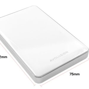 Avolusion T1 Series 1TB USB 3.0 Portable External Gaming Hard Drive (for Xbox One X, S & Series X|S - Pre-Formatted) White