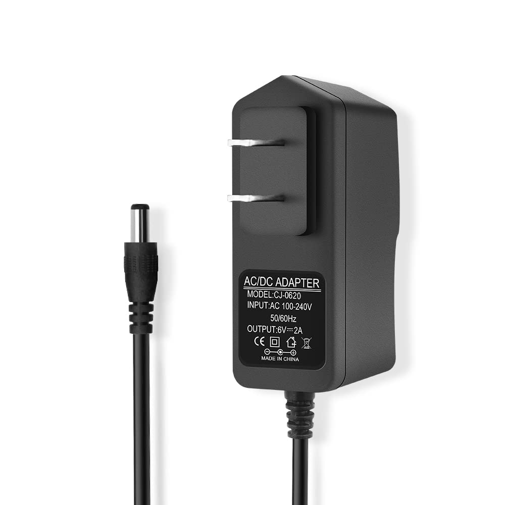 6V 2A DC Power Supply Adapter 6 Volt Universal AC Adapter 100-240V 50-60Hz AC to DC 6V 2A Power Adapter, 6V DC Power Supply 2A Transformer with 5.5mm x 2.5mm DC Outlet Plug