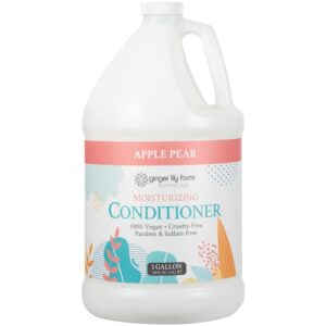 ginger lily farms botanicals moisturizing conditioner for dry hair, 100% vegan & cruelty-free, apple pear scent, 1 gallon refill (128 fl oz)