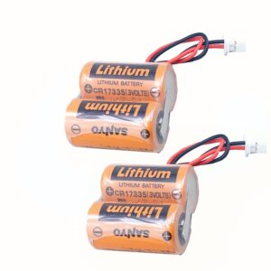 WELLVEUS 2CR17335A WK17 6V 1800mAh Lithium Battery Compatible for SANYO MR-BAT6V1 2CR17335A WK17(Pack of 2) (CR17335)