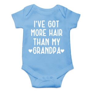 belle homie i've got more hair than my grandpa - funny baby essentials bodysuit - cute baby girl clothes (12 months, light blue)