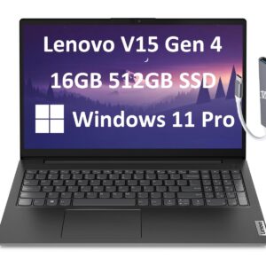 Lenovo Laptop V15 for Business (15.6" FHD, AMD 6-Core Ryzen 5 5500U (Beat i7-1065G7), 16GB RAM, 512GB SSD), Webcam w/Shutter, Military Grade, Numeric Keypad, IST Hub, Ethernet, Wi-Fi, Win 11 Pro