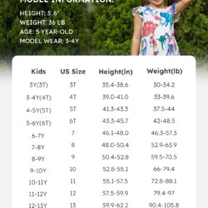 PATPAT Toddler Baby Girl Dress Little Kids Dresses Girls Comfy Ruffle Dinosaur Skirt Sundress 3 Years Old