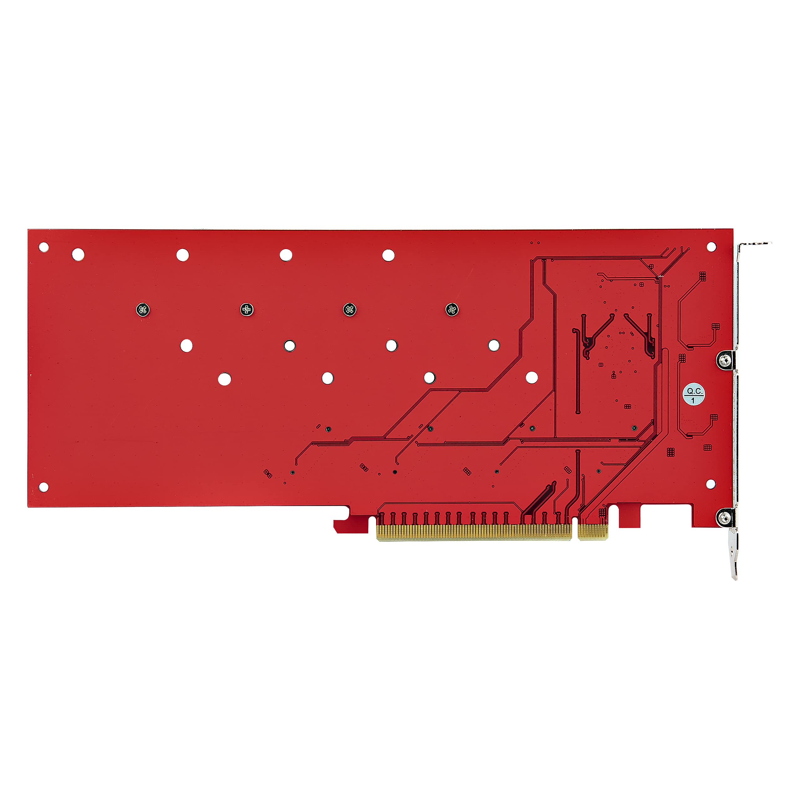 StarTech.com Quad M.2 PCIe Adapter Card, PCIe x16 to Quad NVMe or AHCI M.2 SSDs, PCI Express 4.0, 7.8GBps/Drive, Bifurcation Required, Windows/Linux Compatible (QUAD-M2-PCIE-CARD-B)