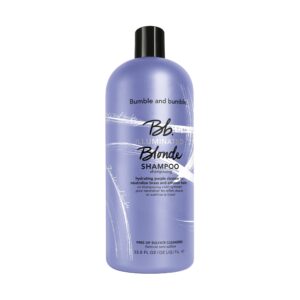 bumble and bumble illuminated blonde purple shampoo | neutralize brass + enhance tone | hydrating + anti frizz | curl, wavy, straight, 33.8 fl. oz.