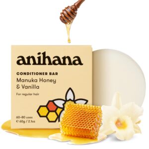 anihana conditioner bar for regular normal hair clean purifying natural healthy look and shine paraben free manuka honey and almond 2.1 oz