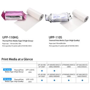 Compatible UPP-110S Ultrasound Paper 10 Rolls,Type I Black and White Video Thermal Print Media Upp-110S,110mm x 20m