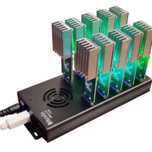 BitcoinMerch.com - 10 Port USB Hub 120W Powered USB 2.0 Charging Hub 12V 10A PSU for NewpPac, Antminer, Moonlander