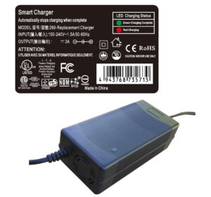 powertech supplier 3 amp smart charger compatible with hiboy titan pro electric scooter