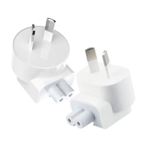 vizgiz 2 pack au plug duck head adapter converter for apple macbook mac ipad iphone ac power wall charger brick block australian new zealand china nz cn travel connector, white