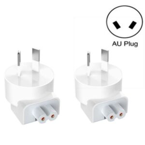 VizGiz 2 Pack AU Plug Duck Head Adapter Converter for Apple MacBook Mac iPad iPhone AC Power Wall Charger Brick Block Australian New Zealand China NZ CN Travel Connector, White